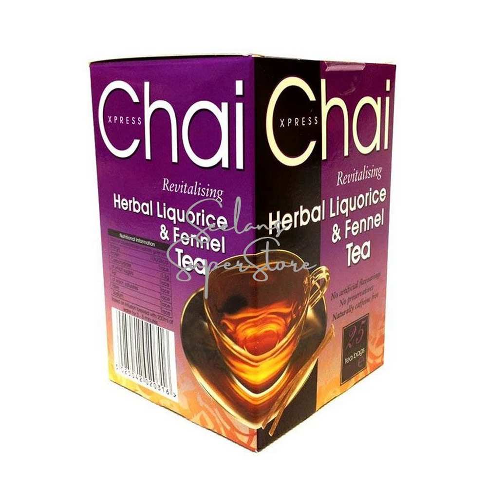 Chai Xpress Herbal Liquorice & Fennel Tea Bags 25Pcs | Sinin