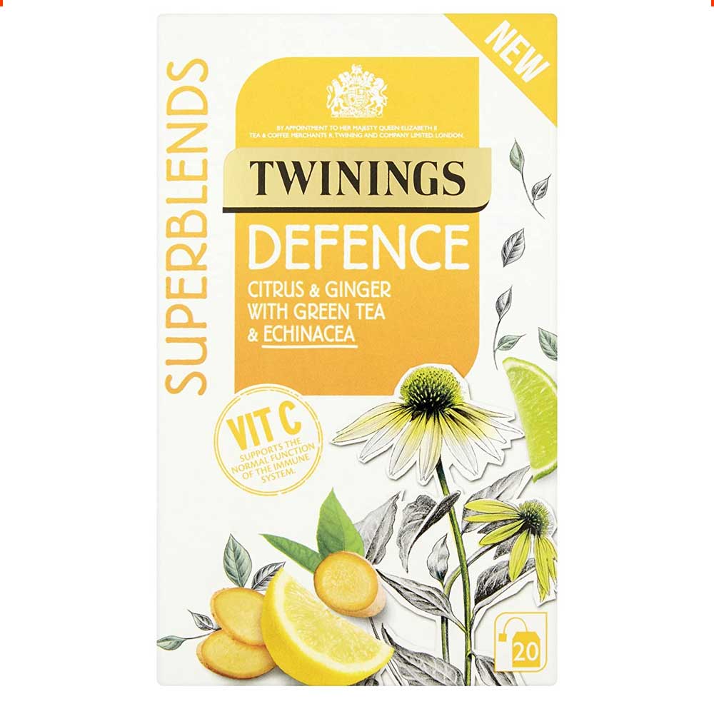 Twinings Superblends Defence Citrus & Ginger with Green Tea & Echinacea ...