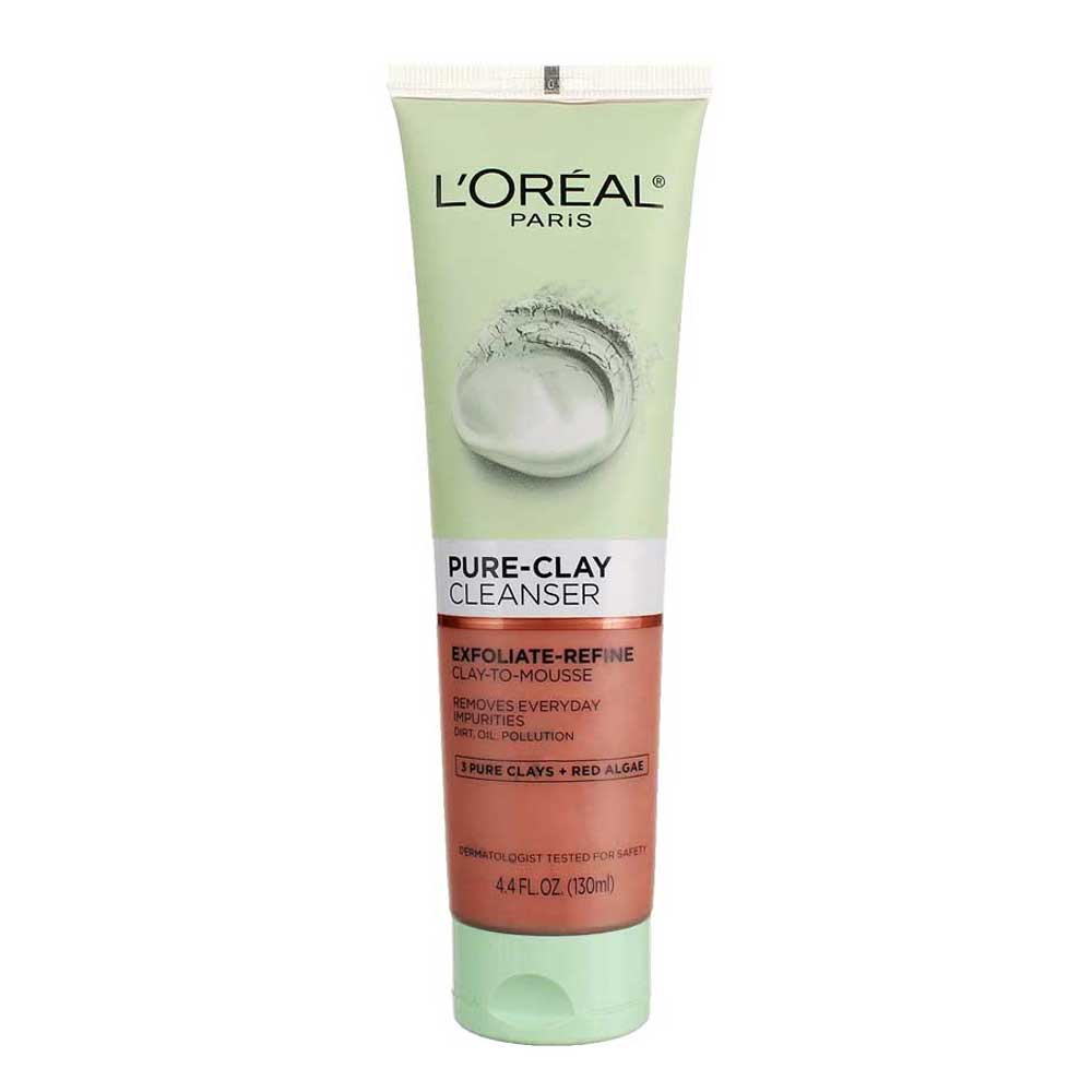 L'Oreal Paris Pure Clay Cleanser with Red Algae Exfoliate Refine 130ml ...