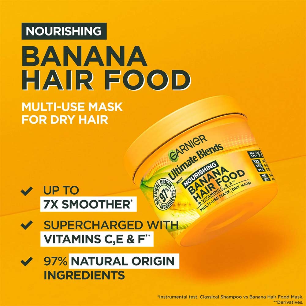 Garnier Ultimate Blends Hair Food Banana 3-in-1 Dry Hair Mask 390ml | Sinin