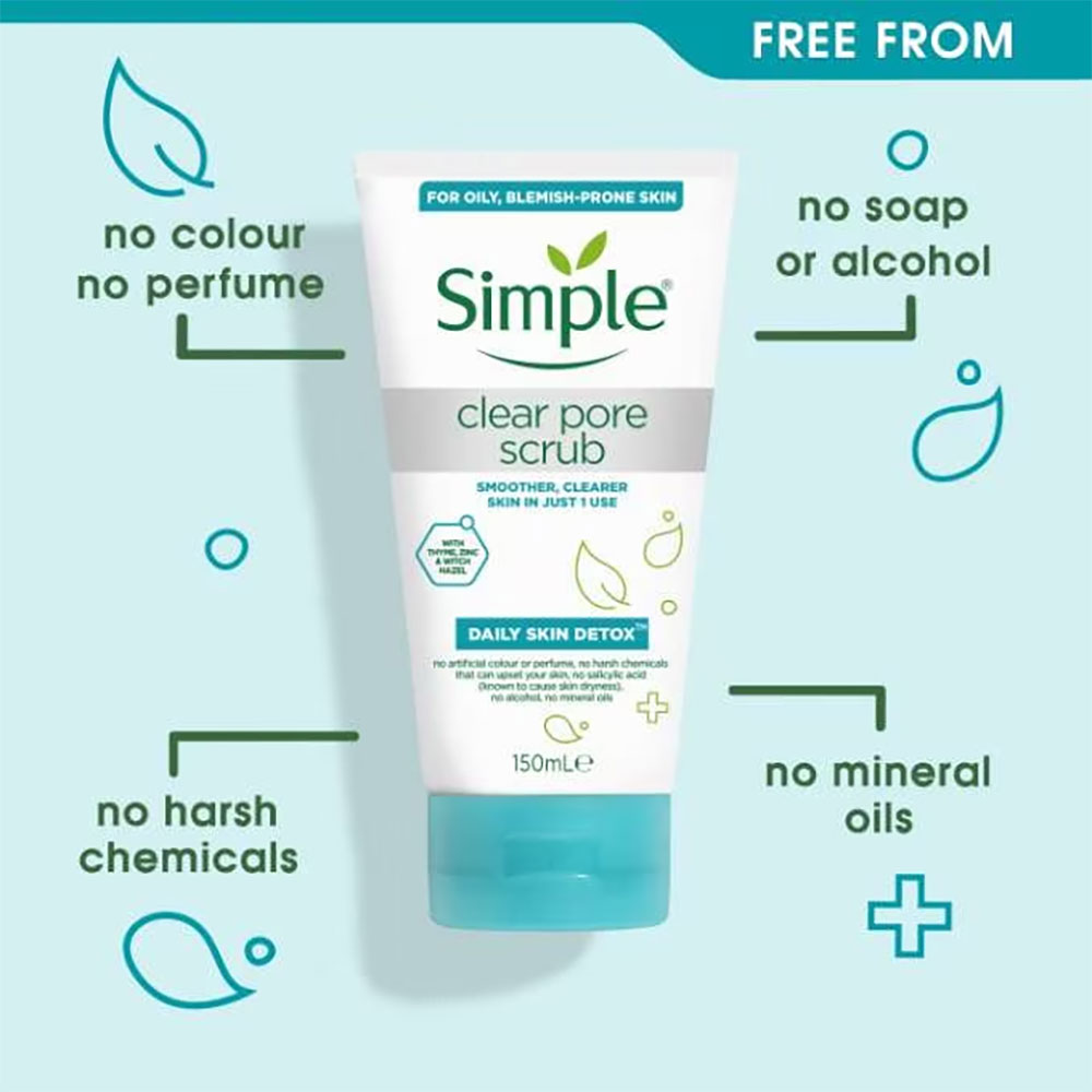 Simple Daily Skin Detox Clear Pore Scrub 150ml | Sinin