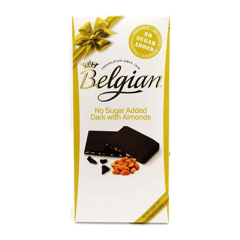 Belgian Dark Chocolate with Almonds No Sugar Added 100g | Sinin