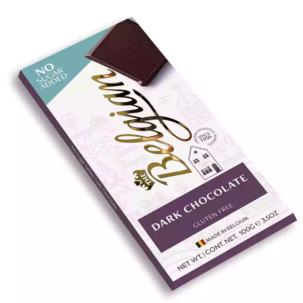 Belgian Dark Chocolate Bar No Sugar Added 100g | Sinin
