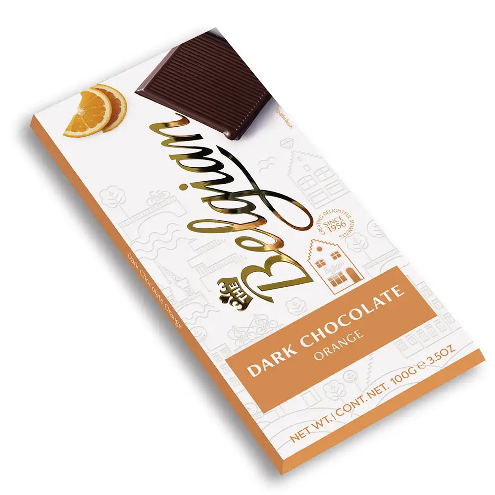 Belgian Dark Orange Chocolate Bar 100g | Sinin