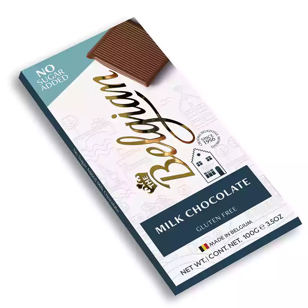 Belgian Milk Chocolate Bar No Sugar Added 100g | Sinin