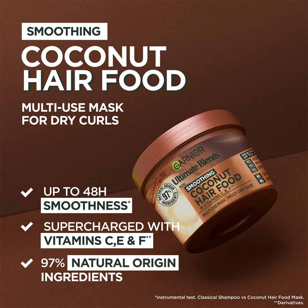 Garnier Ultimate Blends Coconut & Macadamia Supercharged Hair Food Mask ...