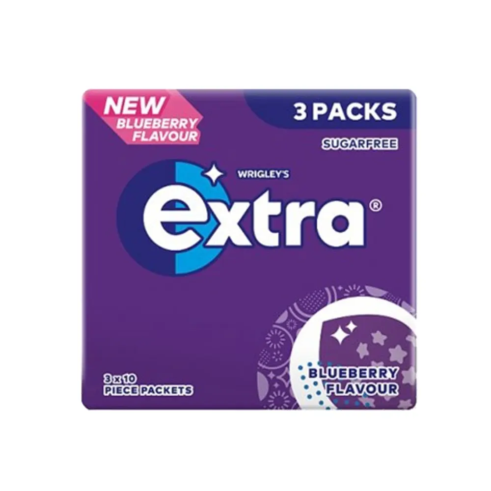 Extra Blueberry Flavour Sugarfree Chewing Gum 3×10 Pieces | Sinin