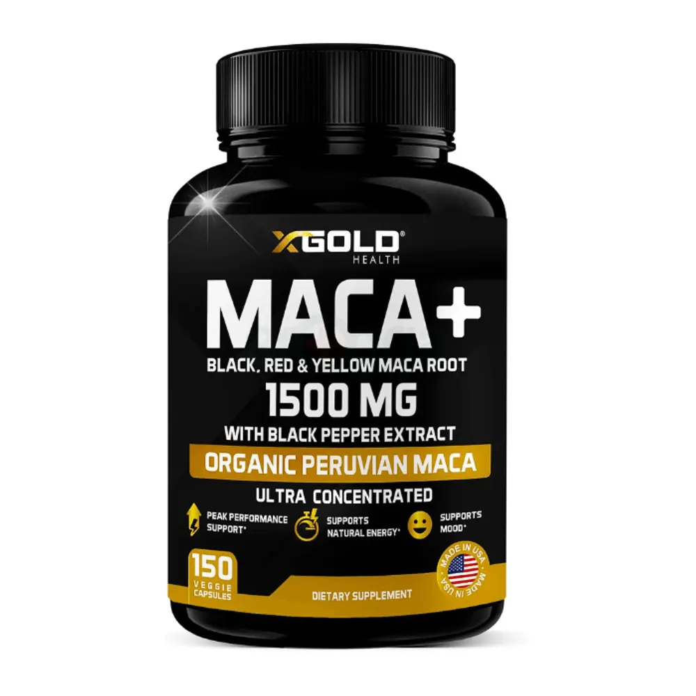 X Gold Health Organic Maca Root Capsules Strongest 1500mg | Sinin